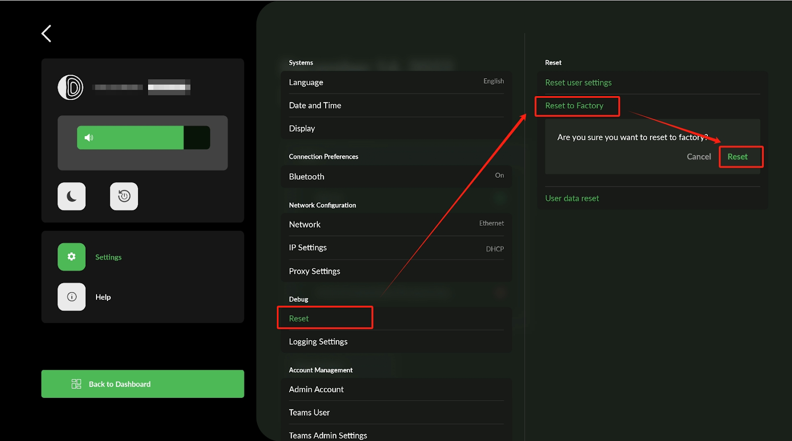 DTEN D7X Android and DTEN Bar Factory Reset in MS Teams – DTEN Help Center