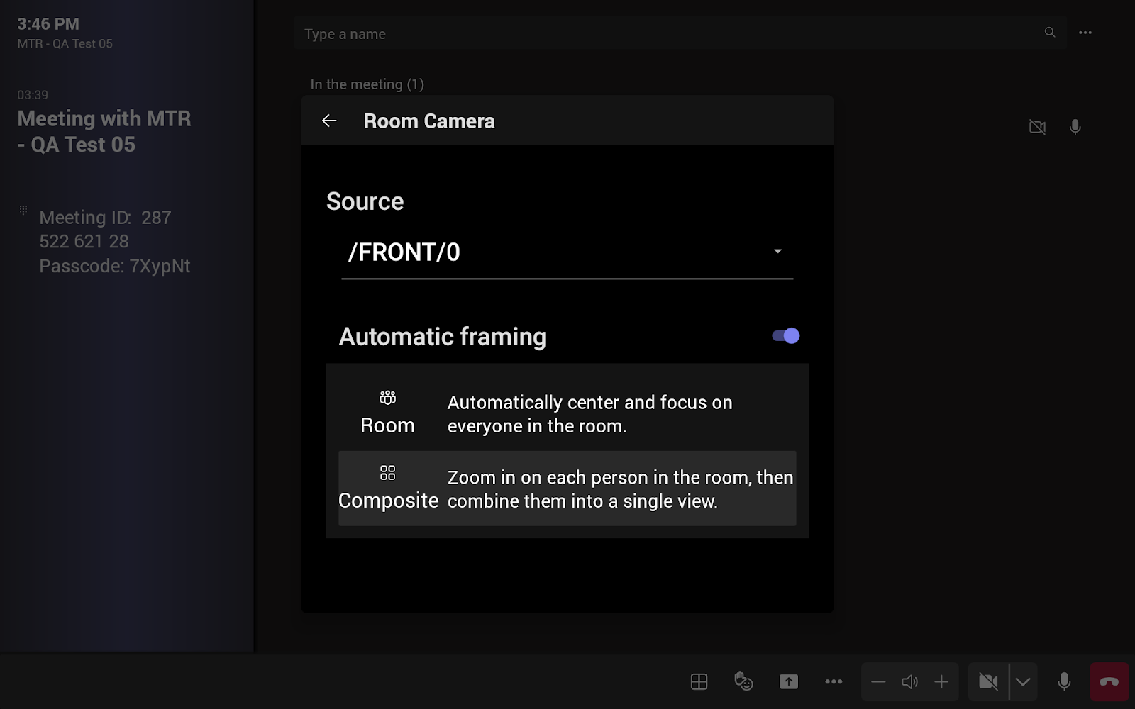 DTEN Bar and Mate Room Camera Settings in Teams Meeting – DTEN Help Center