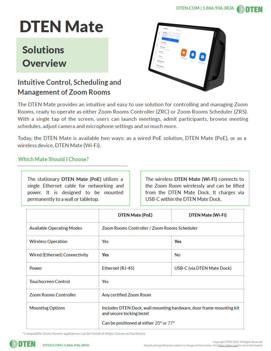 DTEN MATE Comparison – DTEN Help Center